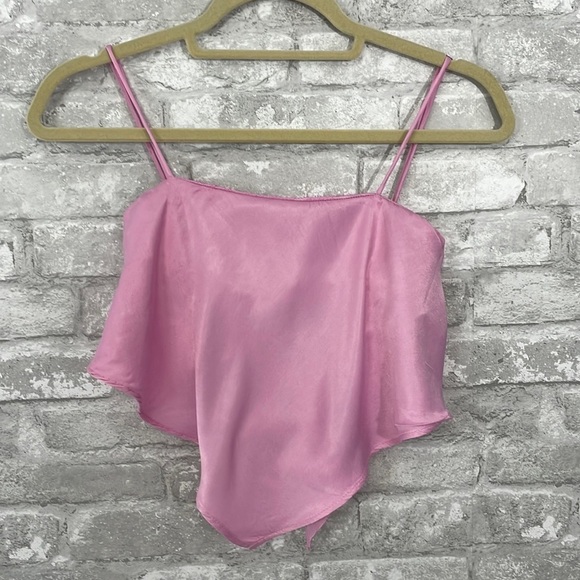 Zara | Tops | Zara Pink Handkerchief Cropped Top | Poshmark